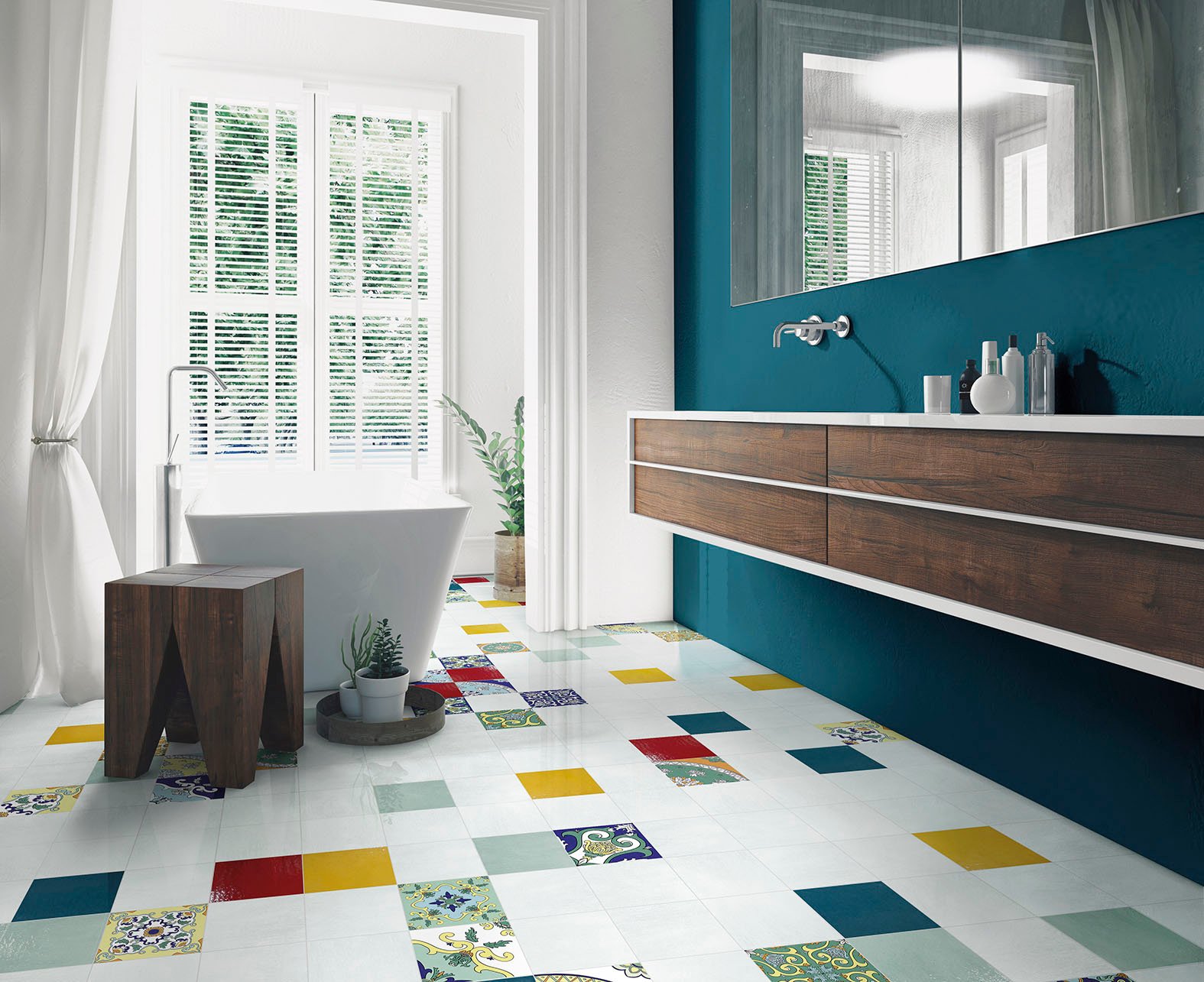 Idee rivestimento bagno: come abbinare pavimenti e piastrelle